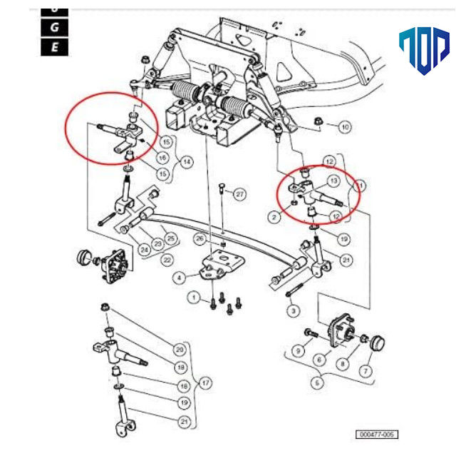 Club Car Precedent Passenger Side & Driver Side Spindle Assembly Compatible